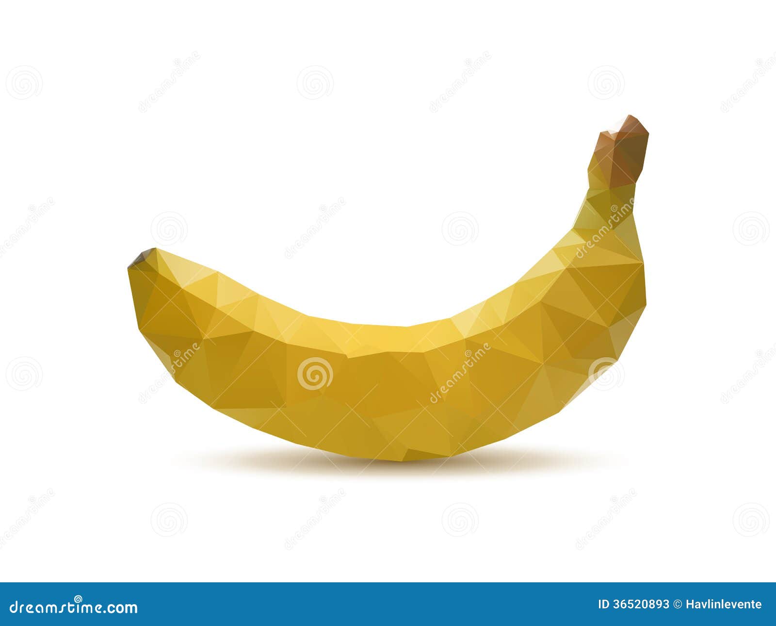 Abstract Banana Fruit with Triangle Style and White Background Stock ...