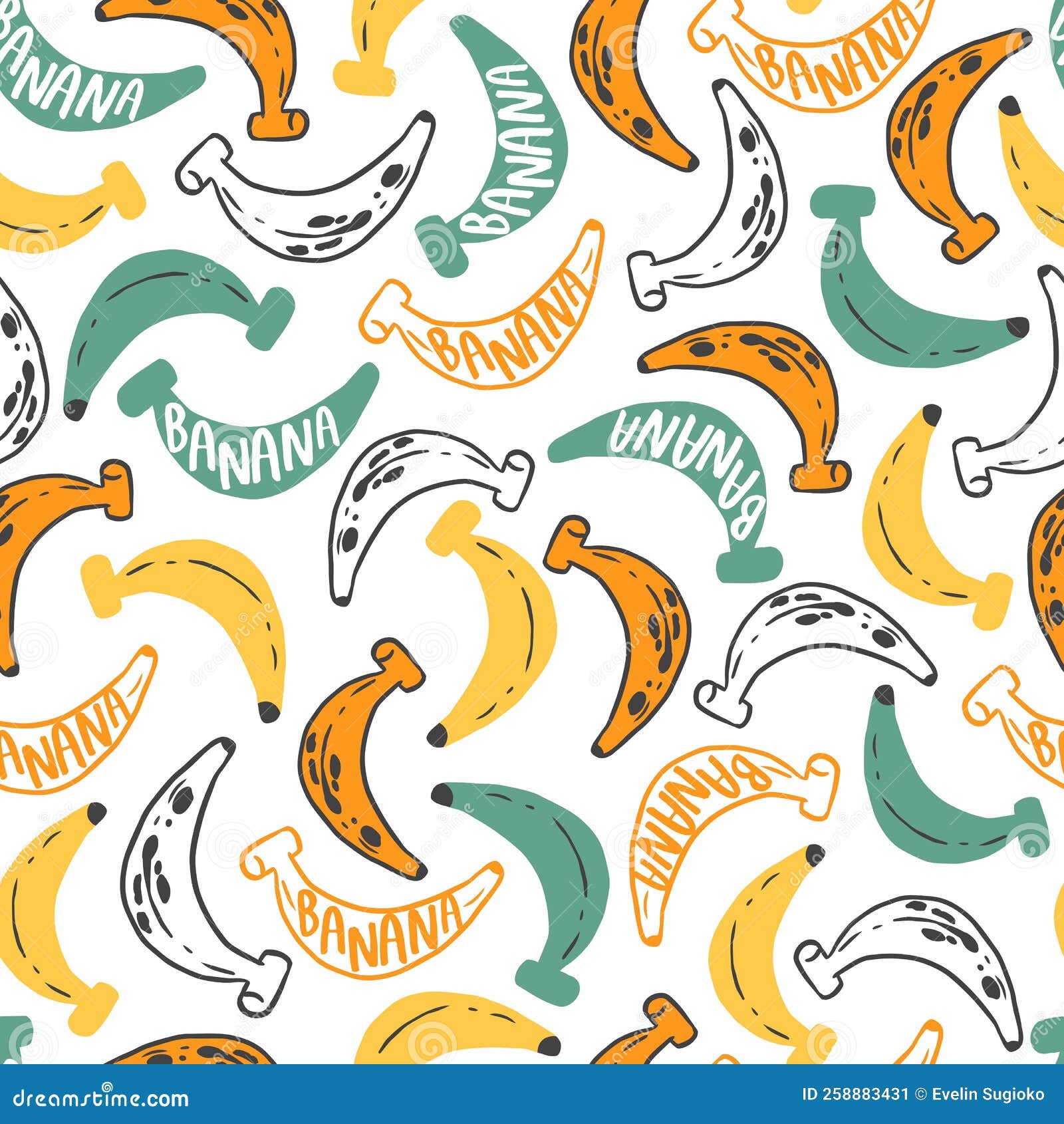 Abstract Banana and Banana Tropical Fruit Vector Seamless Pattern Stock ...