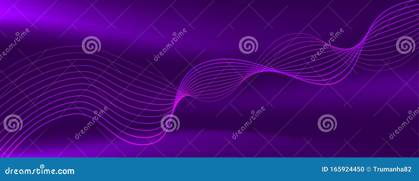 Abstract Bending Lines in Dark Purple Banner Background Stock Vector ...
