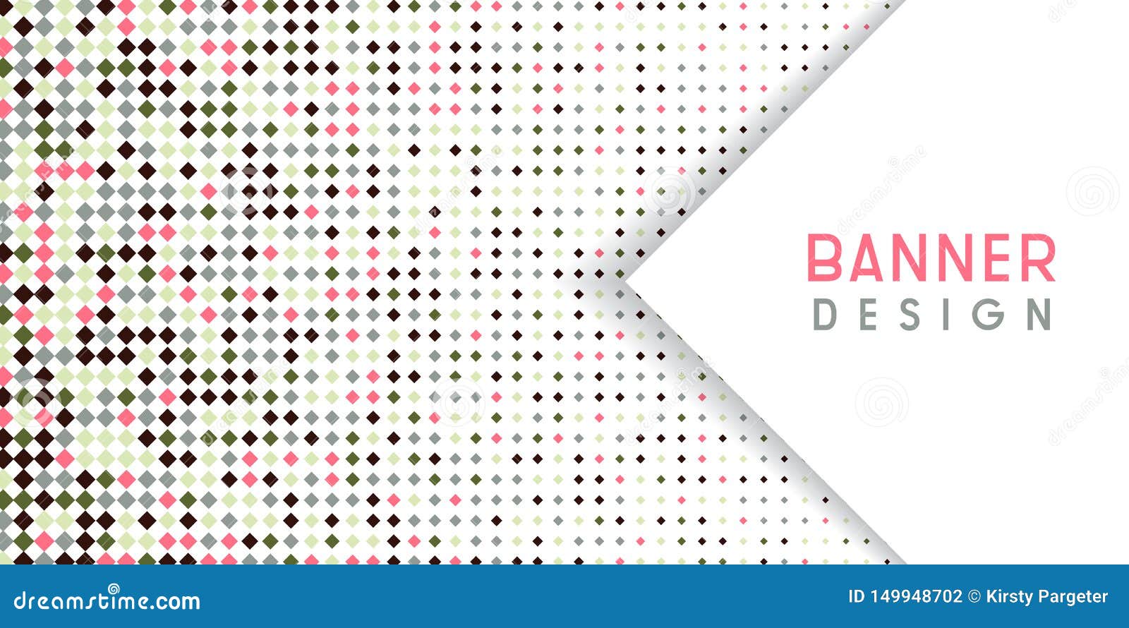 Abstract Banner Background with Diamond Halftone Design Stock Vector ...