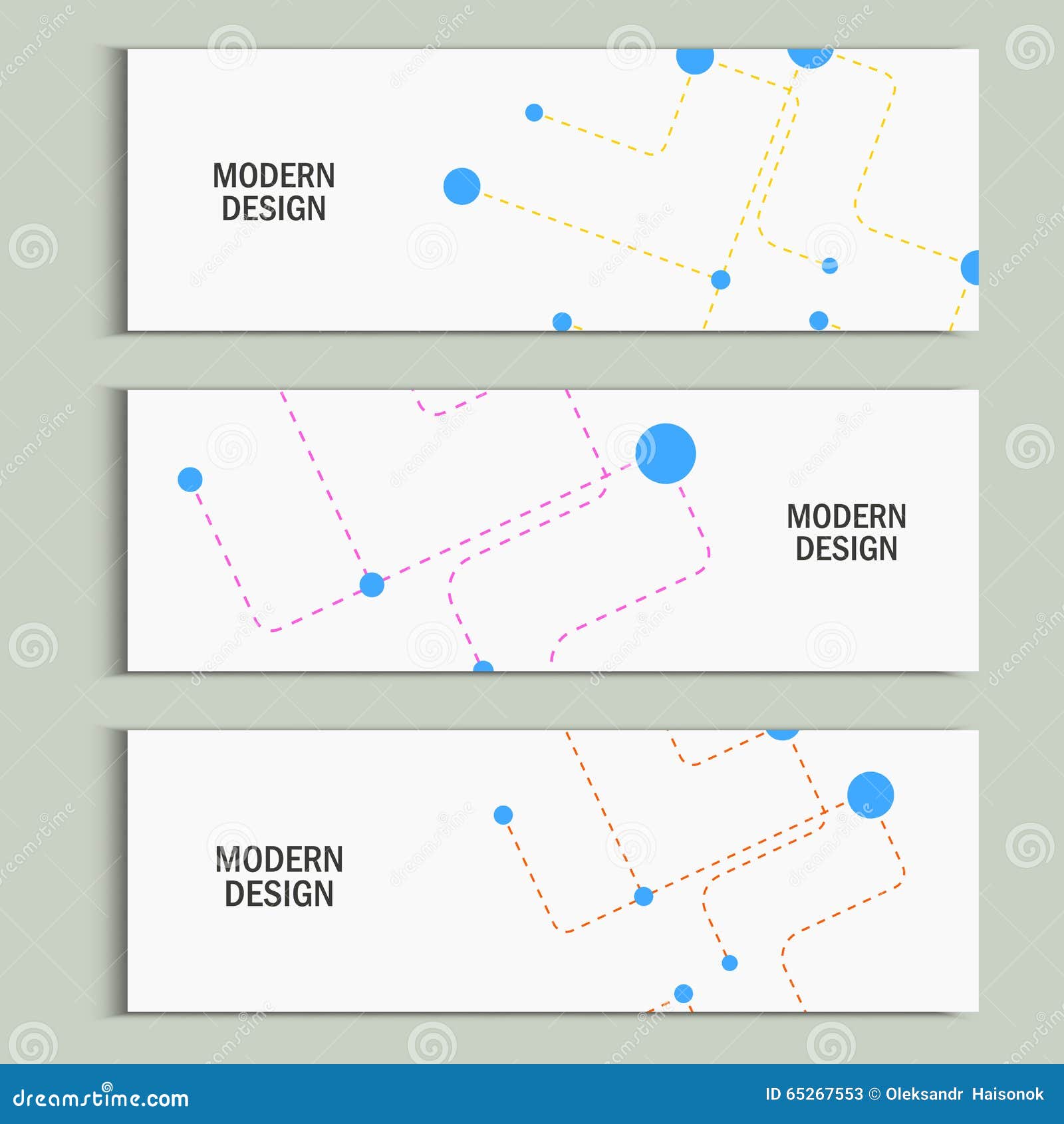 Abstract Banner Background Dotted Lines and Balls Stock Vector ...