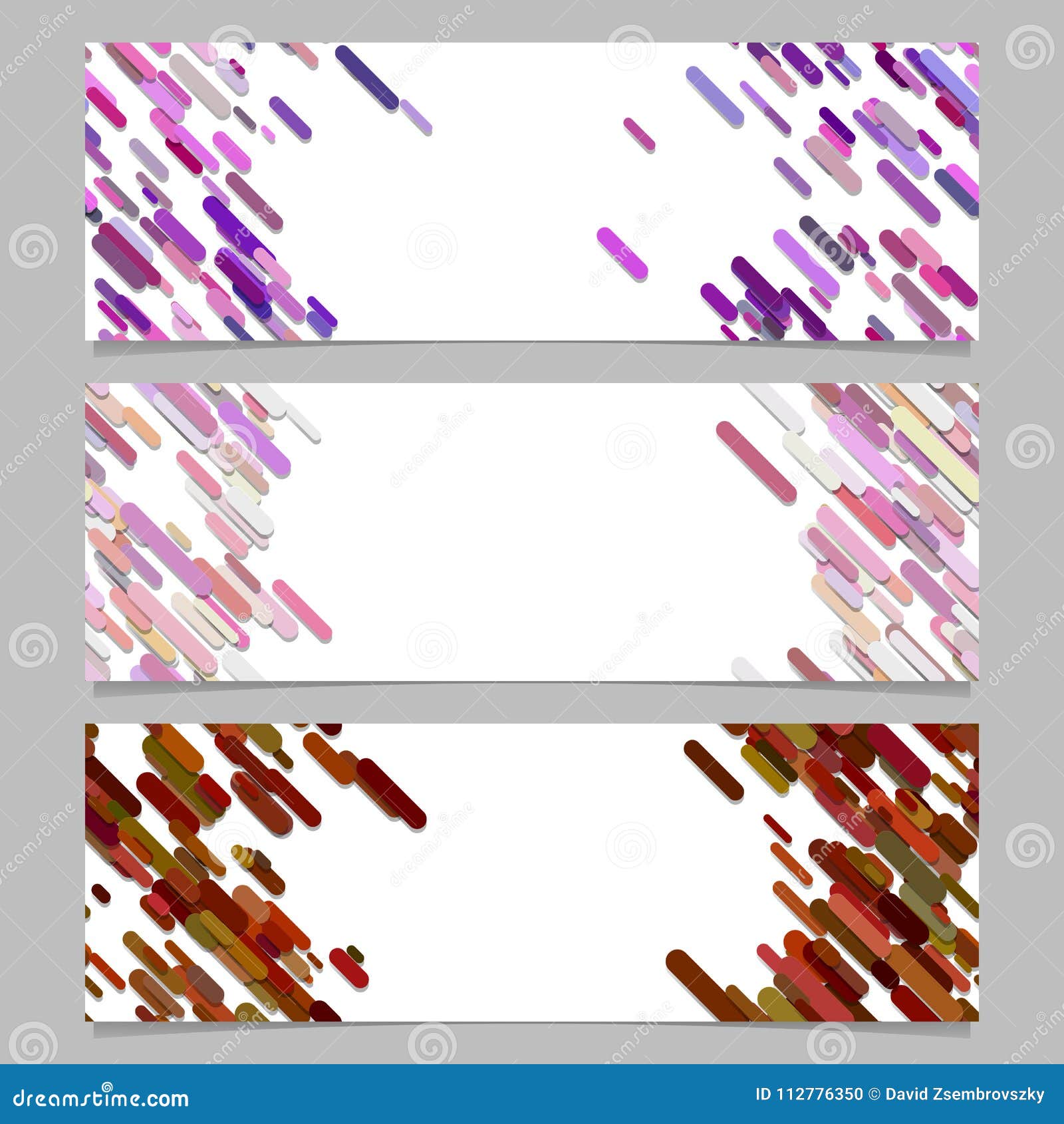 Abstract Banner Background Template Design Set with Colored Diagonal ...