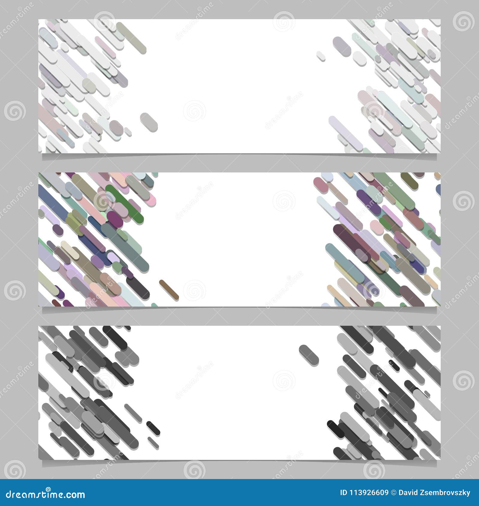 Abstract Banner Background Template Design Set with Colored Diagonal ...