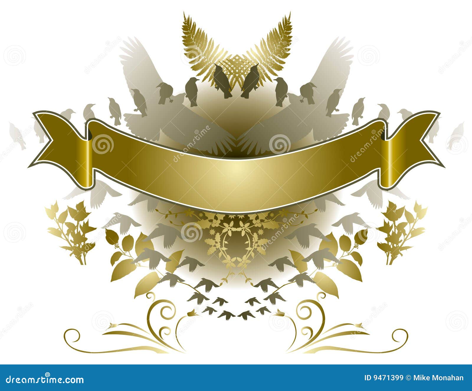 Abstract banner with birds stock vector. Illustration of birds - 9471399