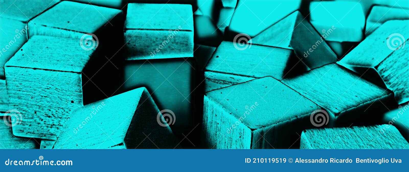 Turquoise cubes stock image. Image of mettalic, graphic - 210119519