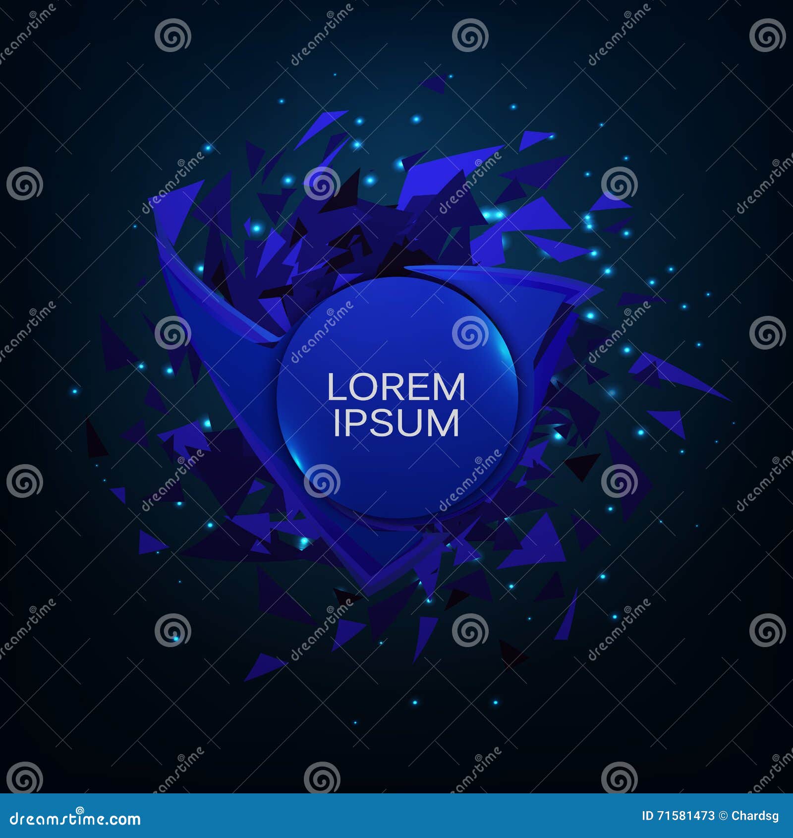 Abstract Banner. Explosion Background. Blue Template for Poster, Flyer ...