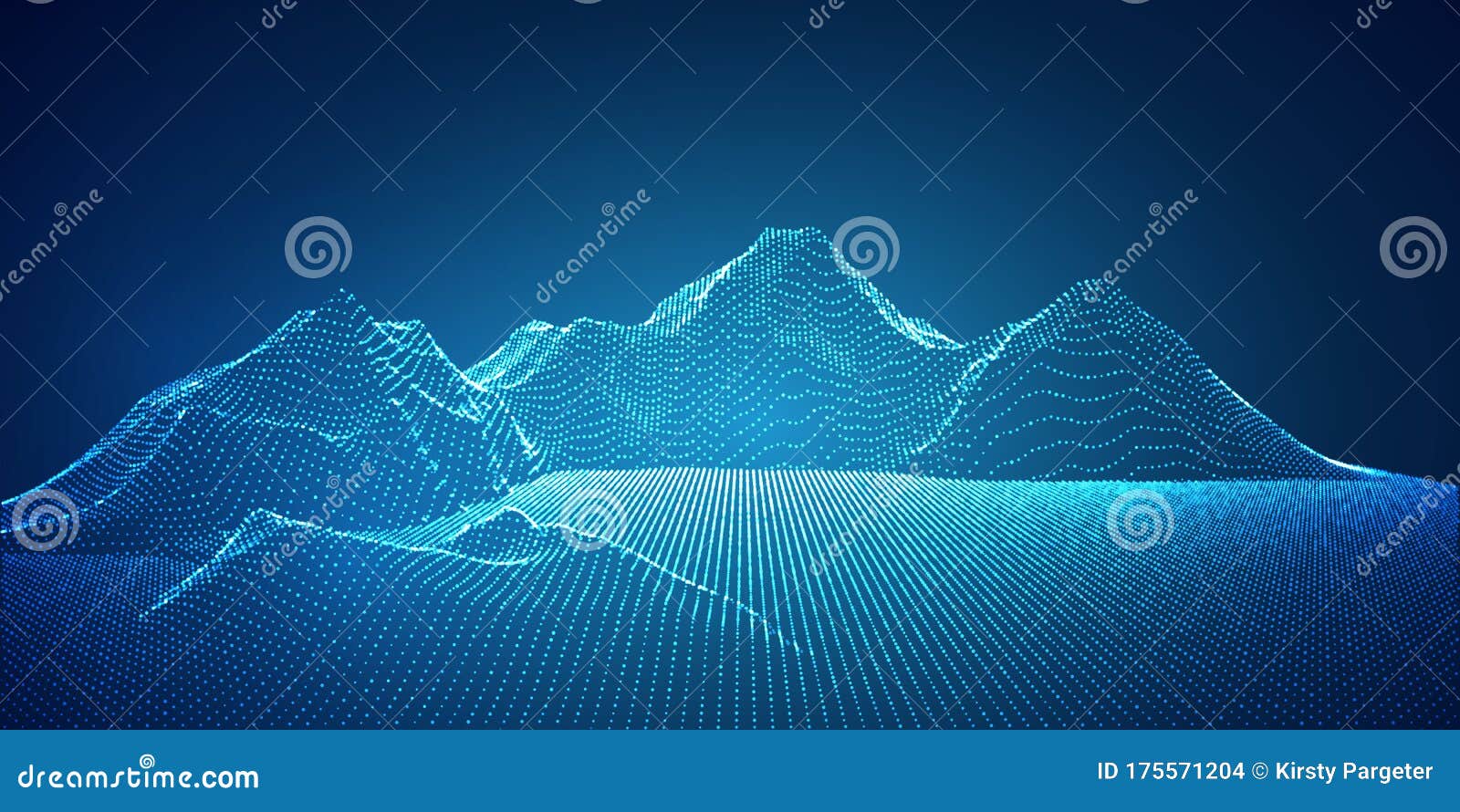Abstract Banner with Flowing Particles in Landscape Design Stock Vector ...