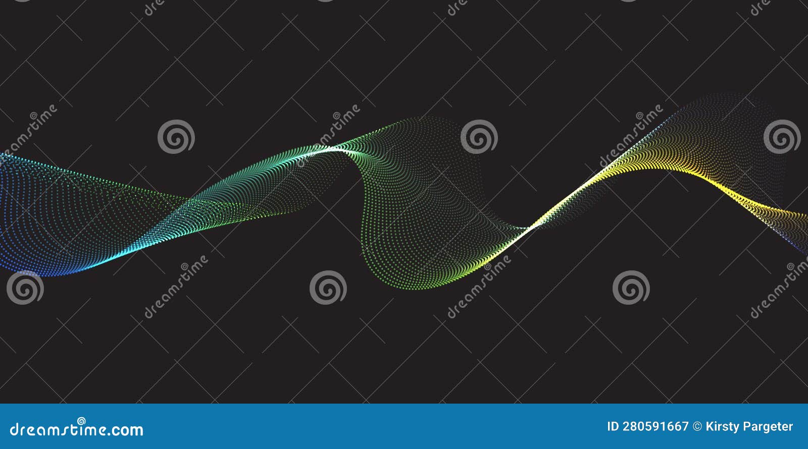 Abstract Banner with Flowing Waves of Particles Stock Vector ...