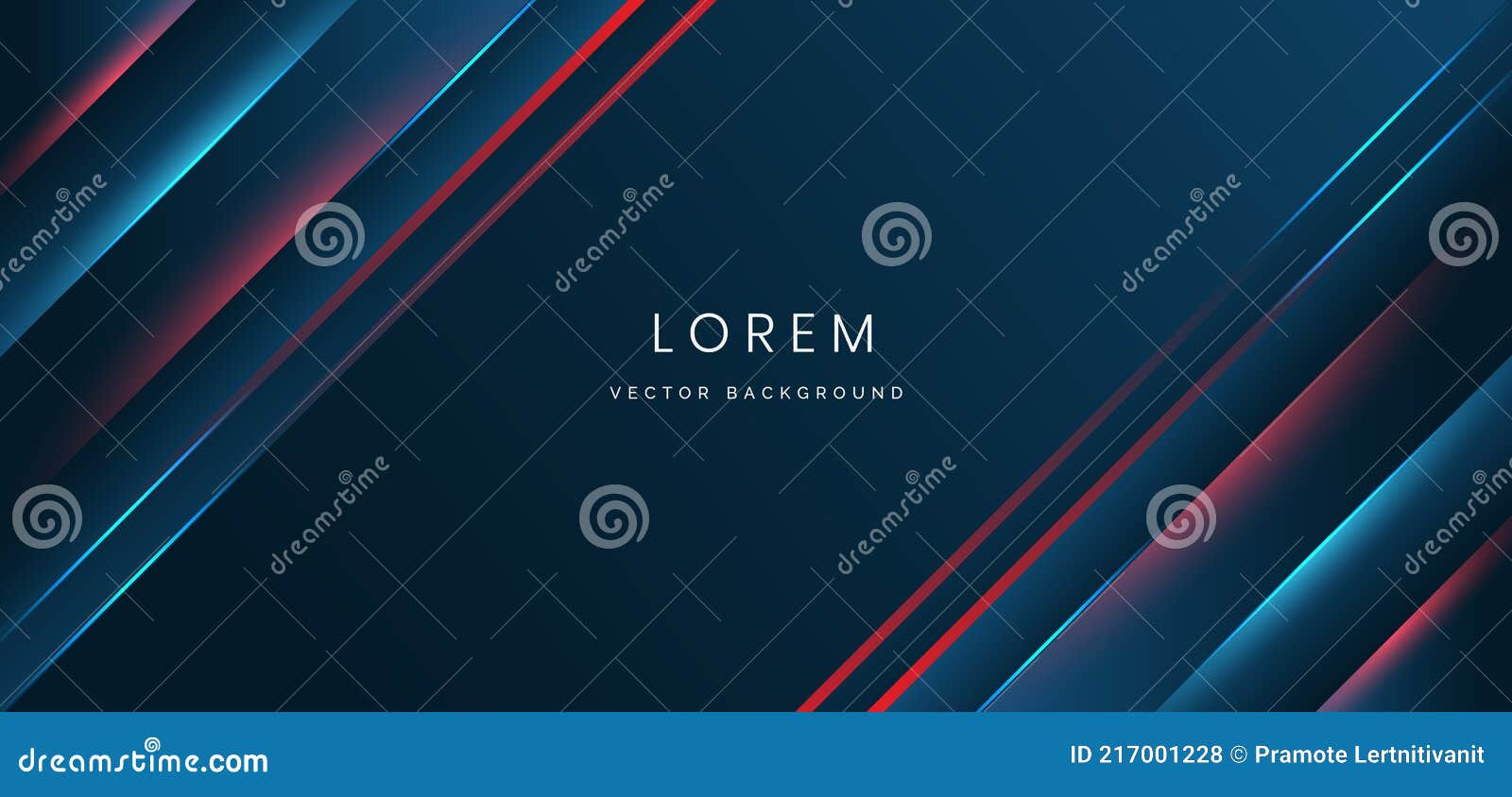 Abstract Banner Glowing Red Lines and Blue Lines Overlapping Layered ...