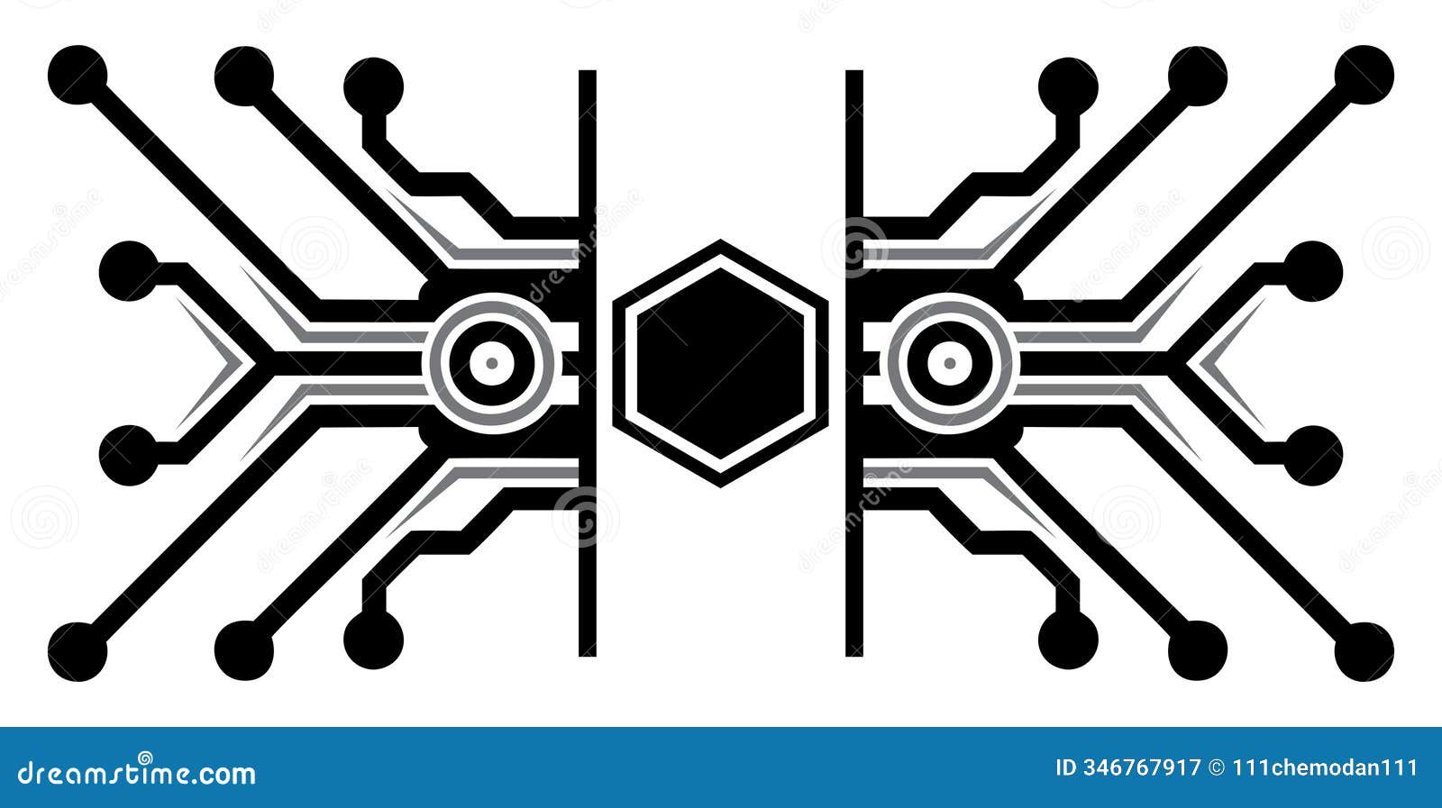 Abstract Banner with Part of Electrical Circuit. Template for Design ...