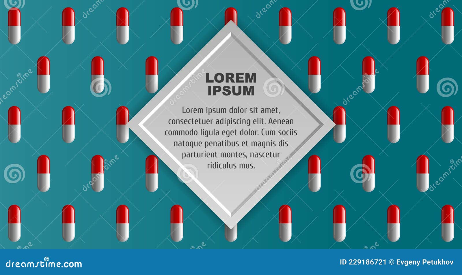 Abstract Banner with Place for Text with Capsules on a Blue Background ...