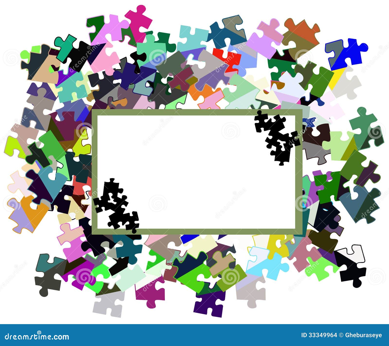 Abstract Banner with Puzzle Pieces Stock Illustration - Illustration of ...