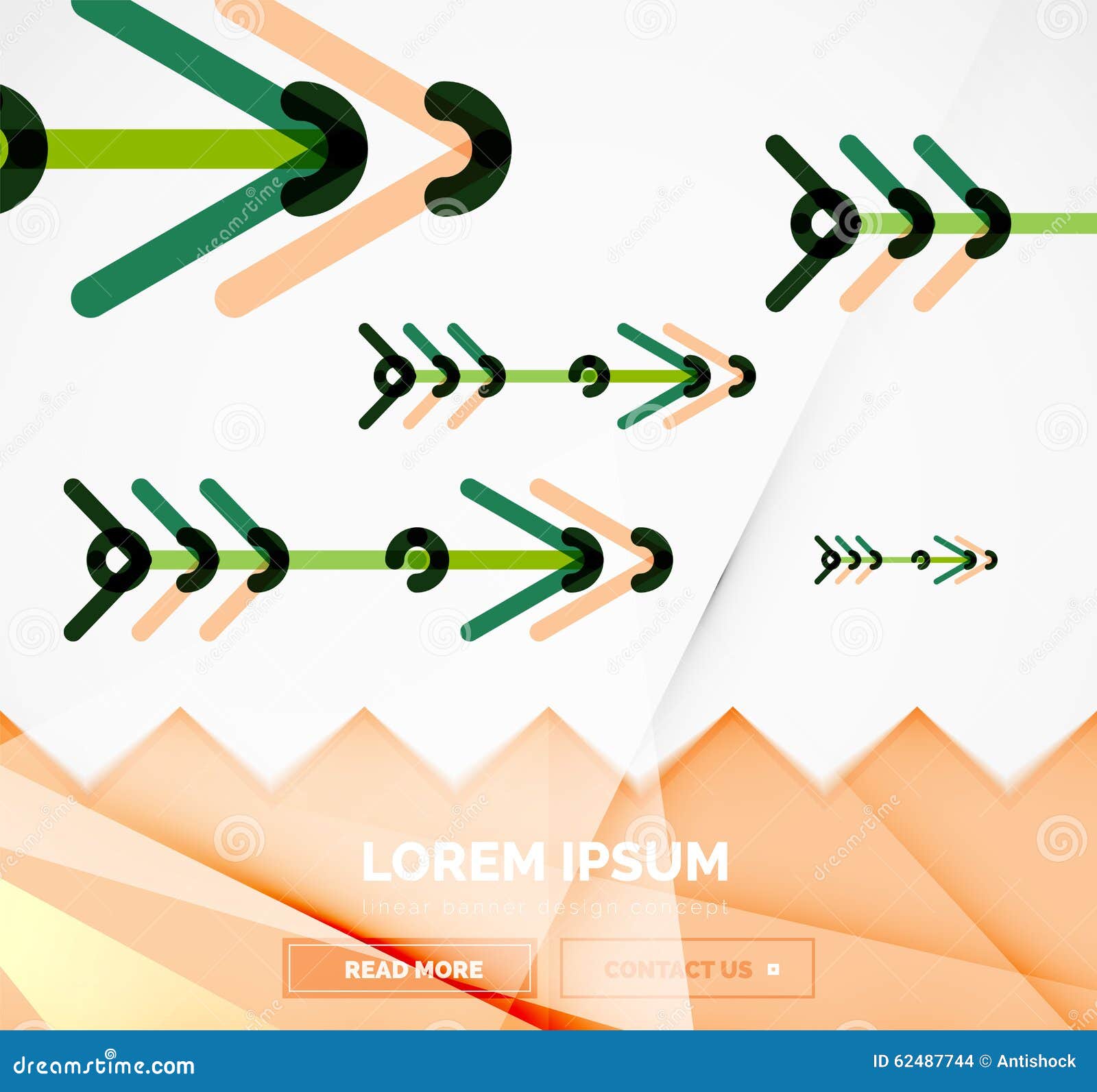 Abstract Banner Template with Arrows, Linear Stock Vector ...