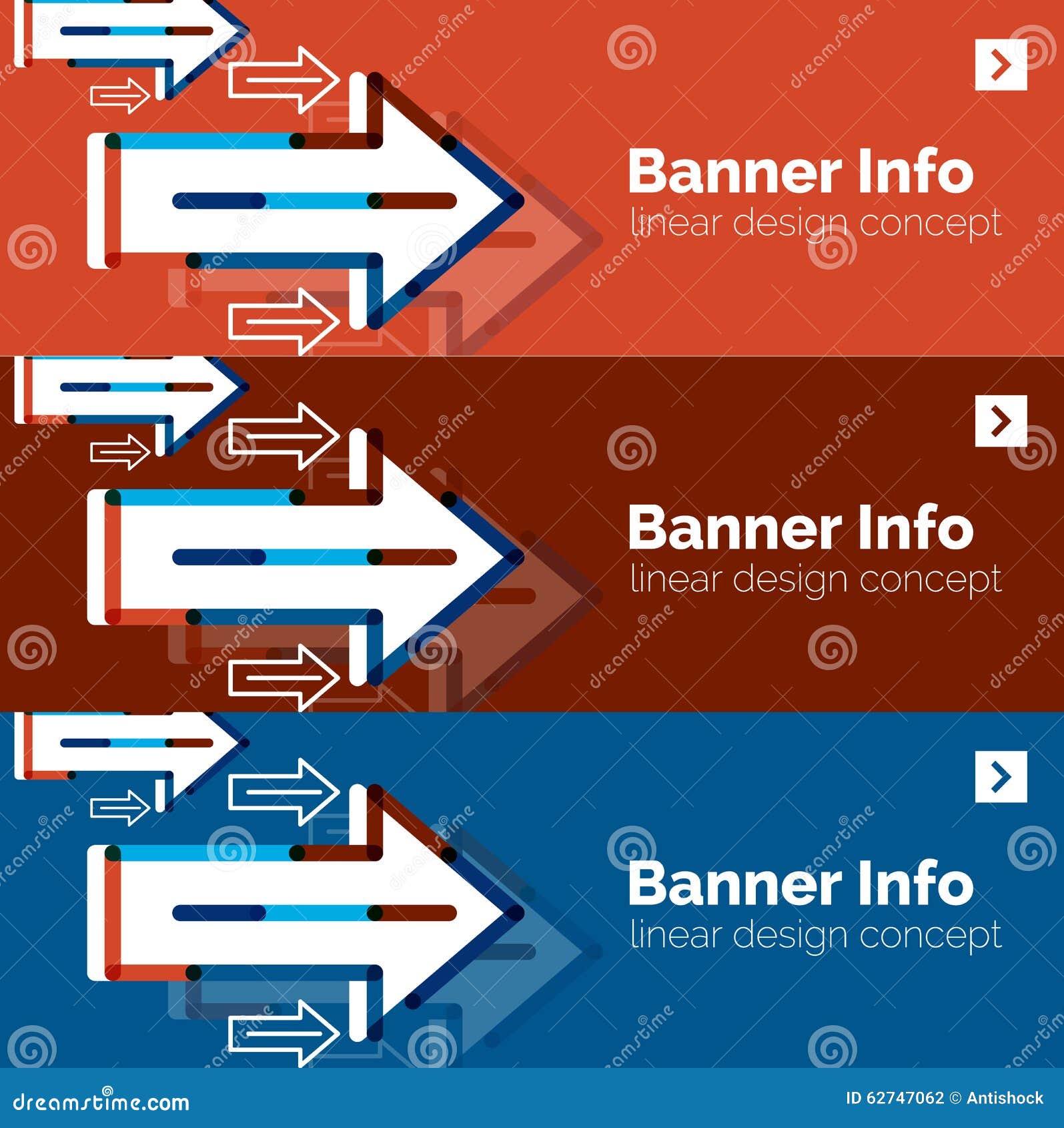 Abstract Banner Template with Arrows, Linear Stock Vector ...