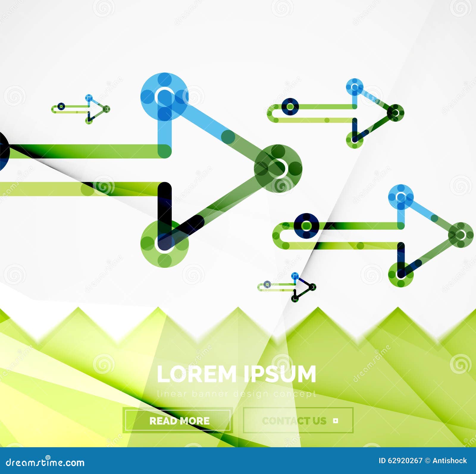 Abstract Banner Template with Arrows, Linear Stock Vector ...