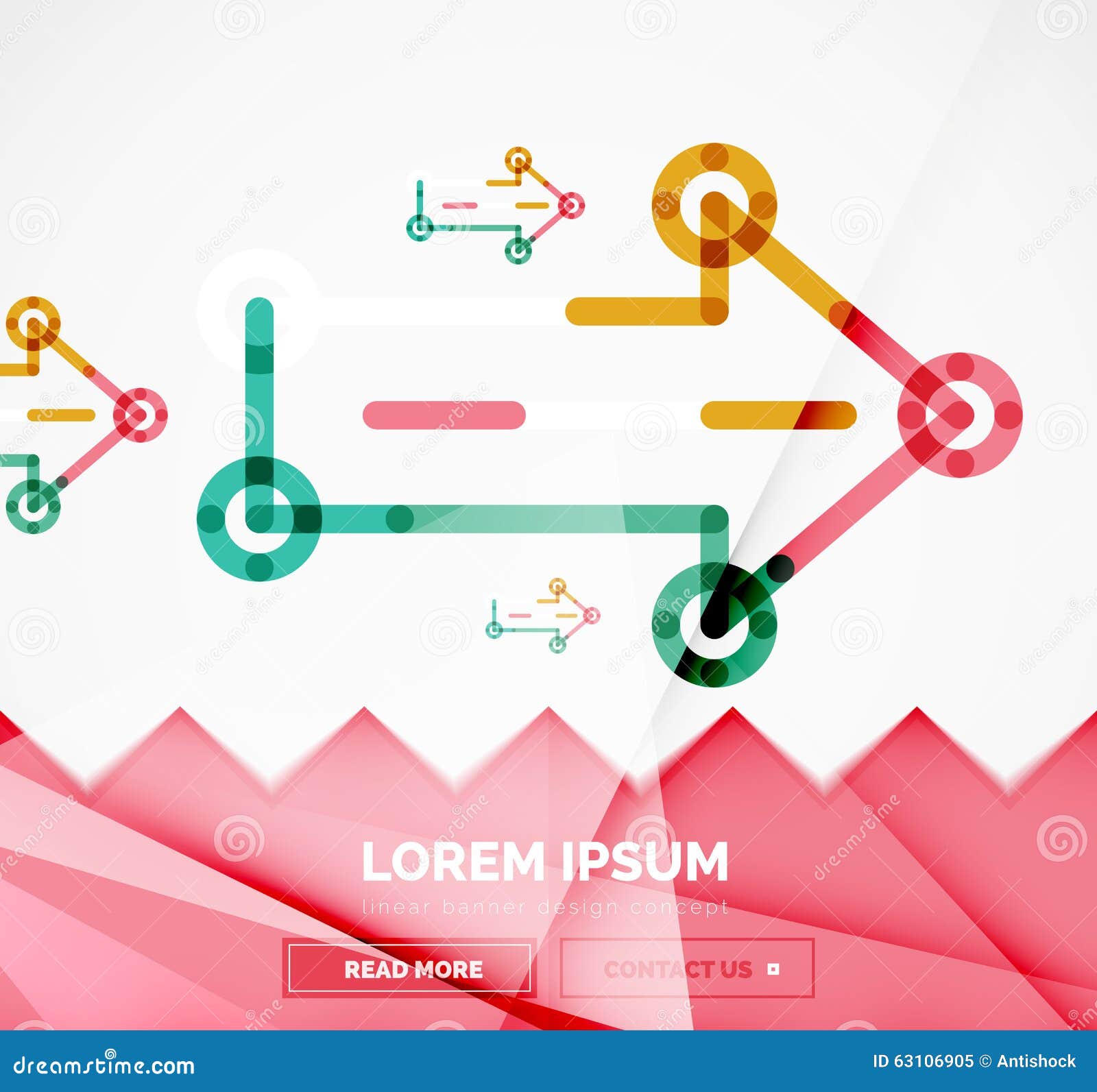 Abstract Banner Template with Arrows, Linear Stock Vector ...