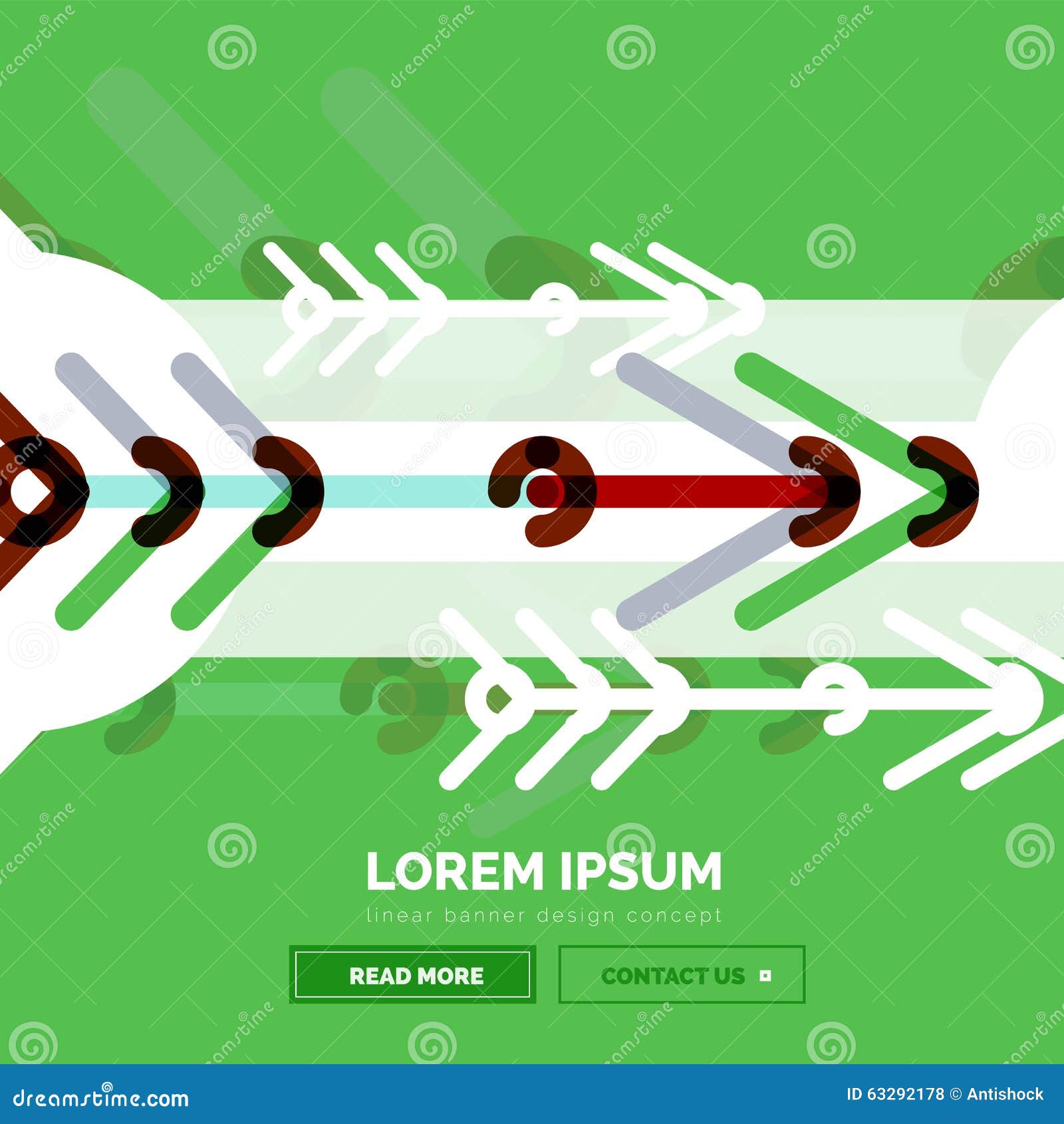 Abstract Banner Template with Arrows, Linear Stock Vector ...