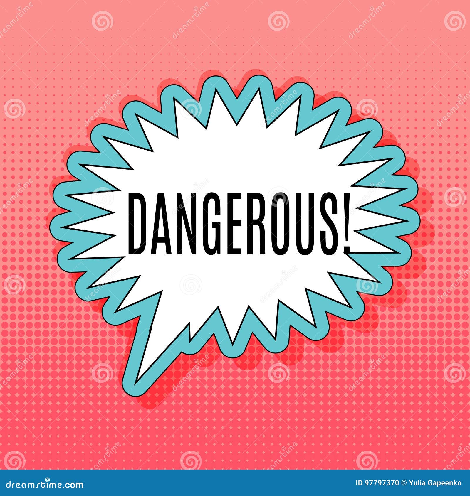 Abstract Banner with Text Dangerous. Emotion and Curiosity Concept ...