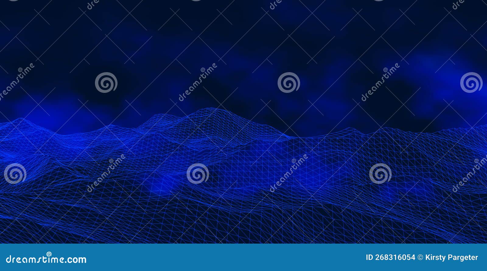 Abstract Banner with a Wireframe Landscape Design Stock Vector ...