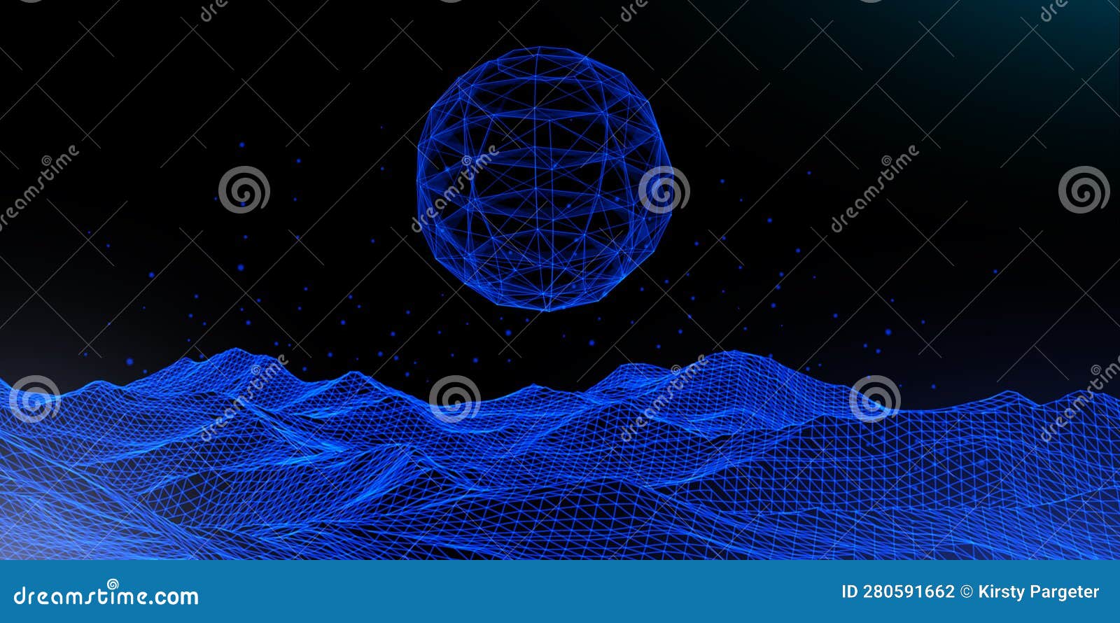 Abstract Banner with Wireframe Landscape Stock Vector - Illustration of ...
