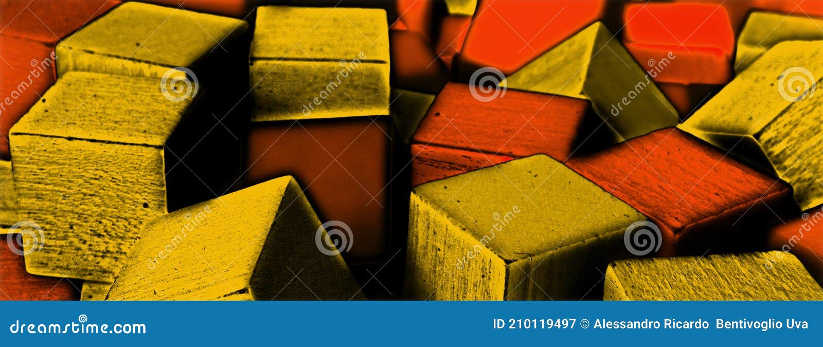 Abstract Banner with Yellow and Red Blocks Stock Illustration ...