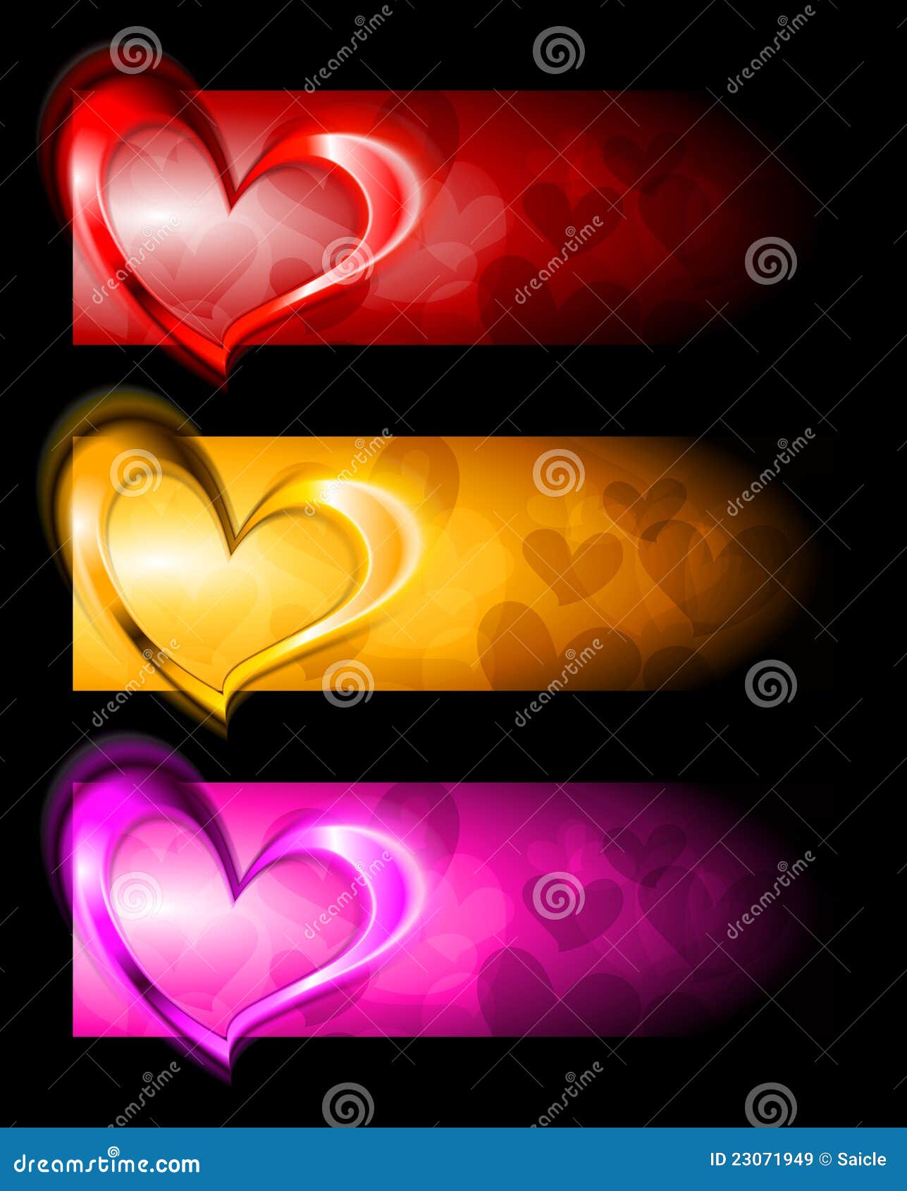 Abstract Banners with Hearts Stock Vector - Illustration of bend ...