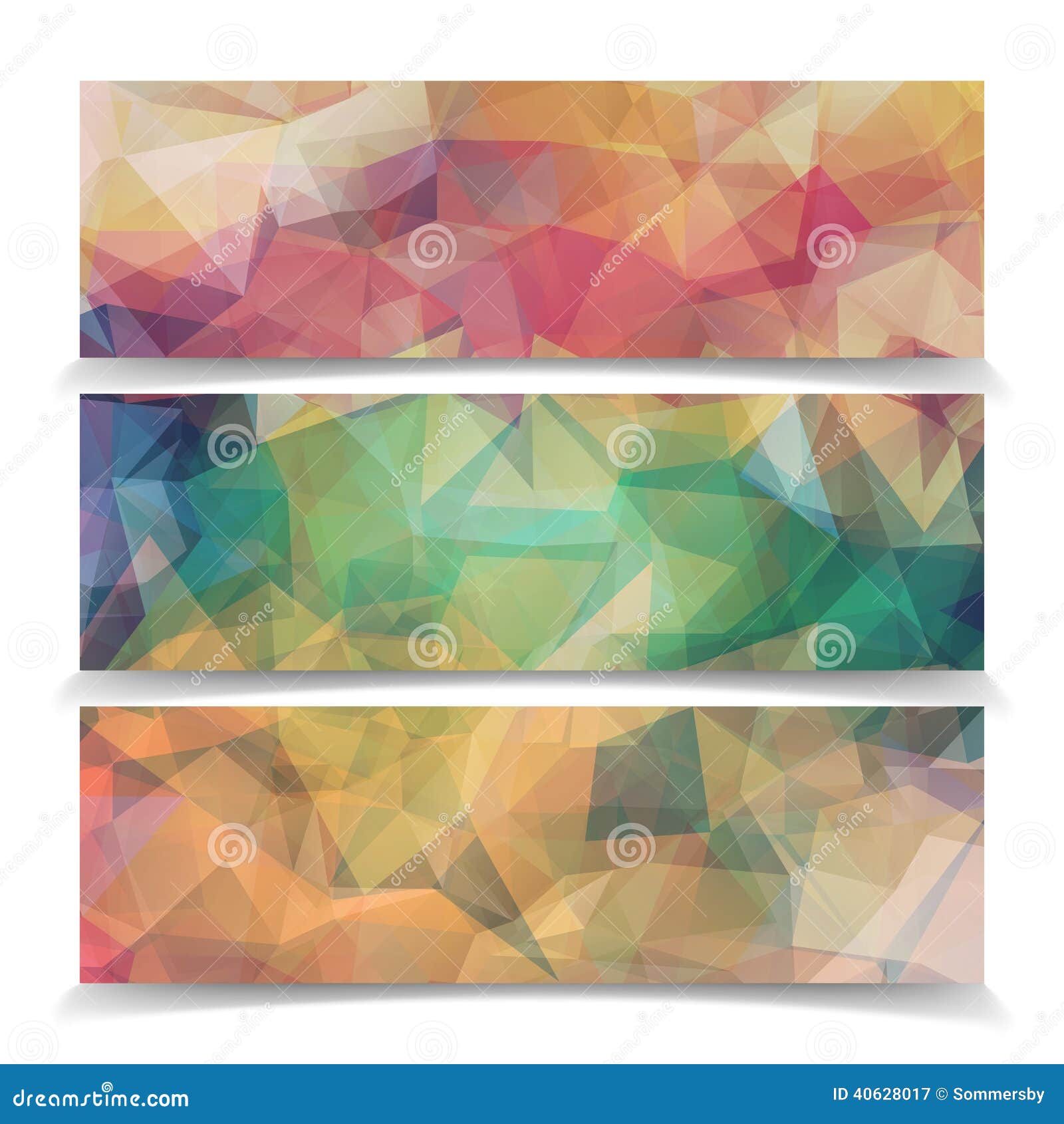 Abstract Banners with Modern Triangular Polygonal Pa Stock Vector ...