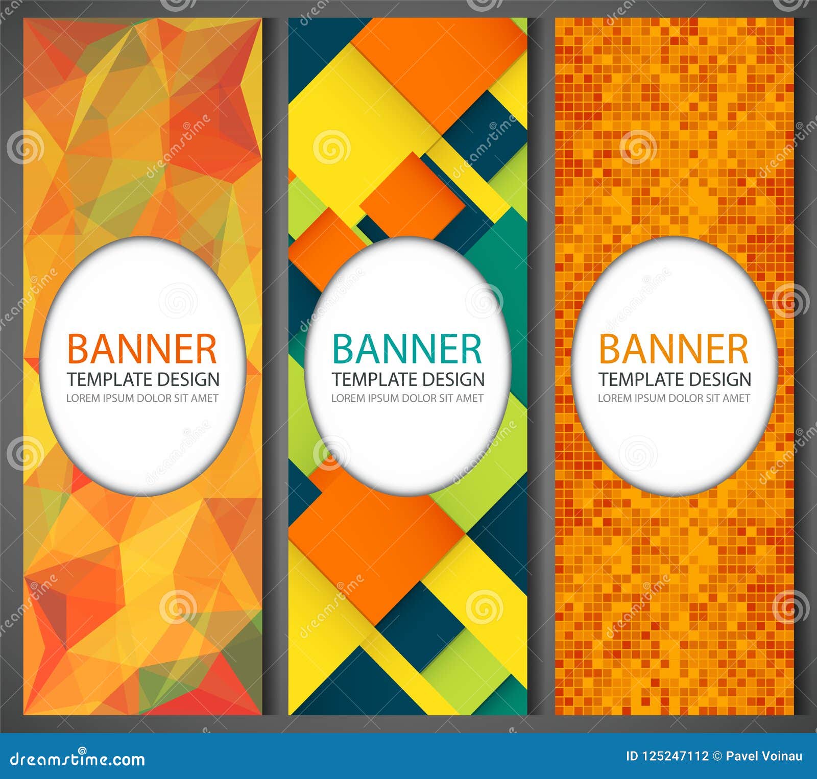 Abstract Banners Set with Different Patterns. Vector Stock Vector ...