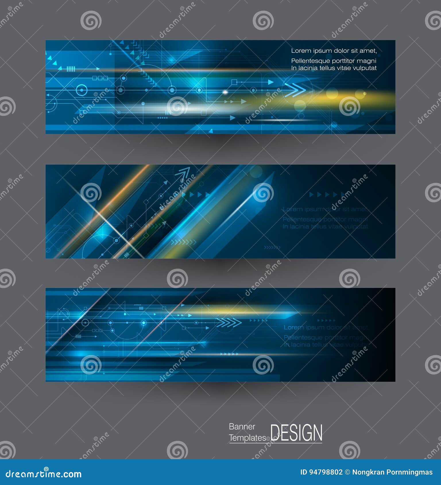 Big Banners Set, Science Backgrounds, Molecule And Vector Illustration ...