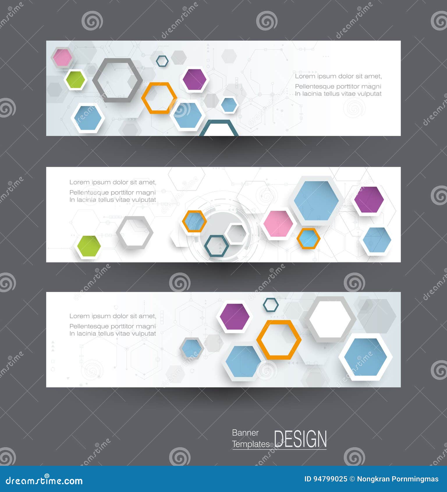 Abstract Banners Set with Image of Science Innovation Concept. Stock ...