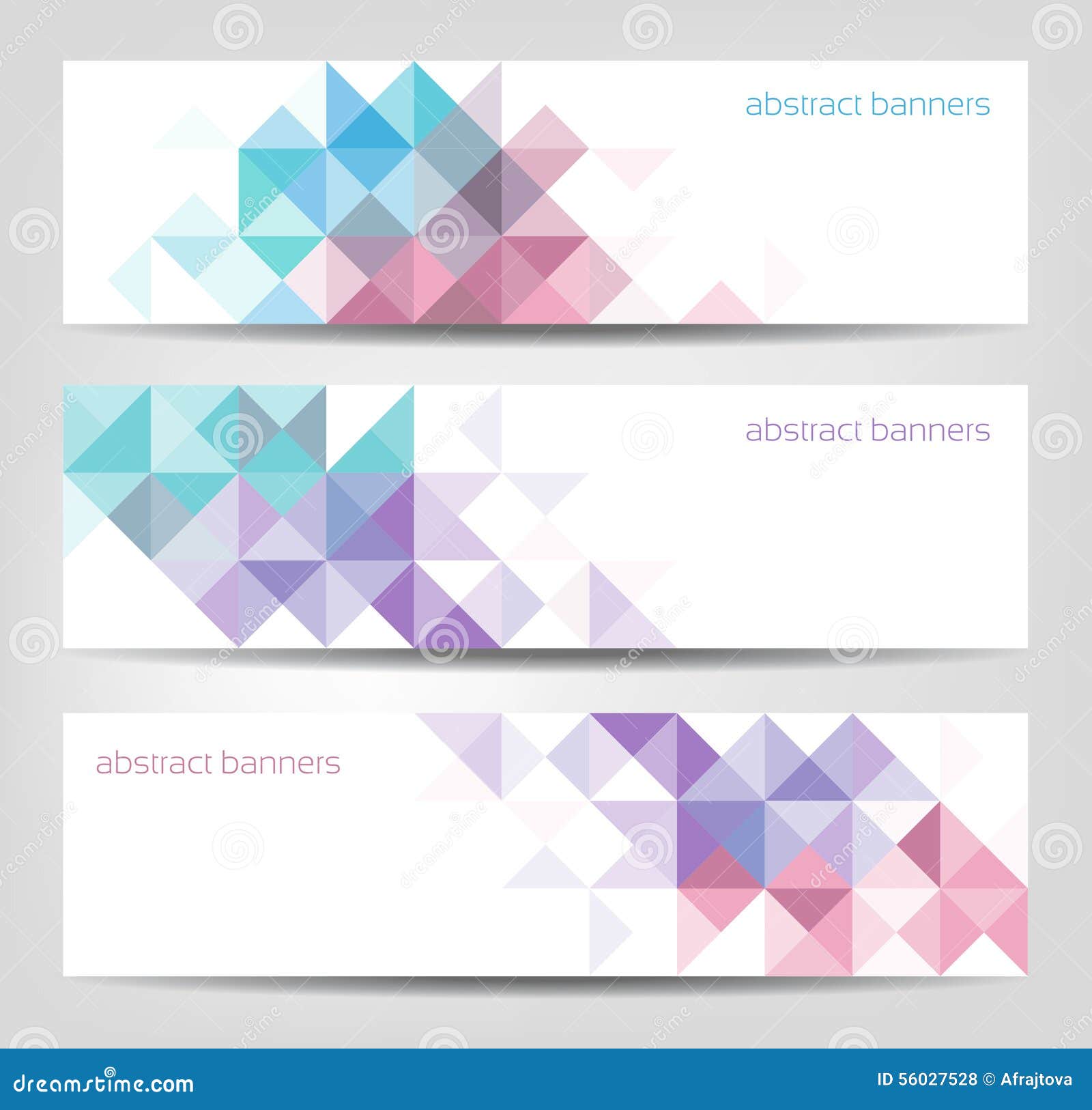 Abstract Banners with Triangular Shapes Pattern Stock Vector ...