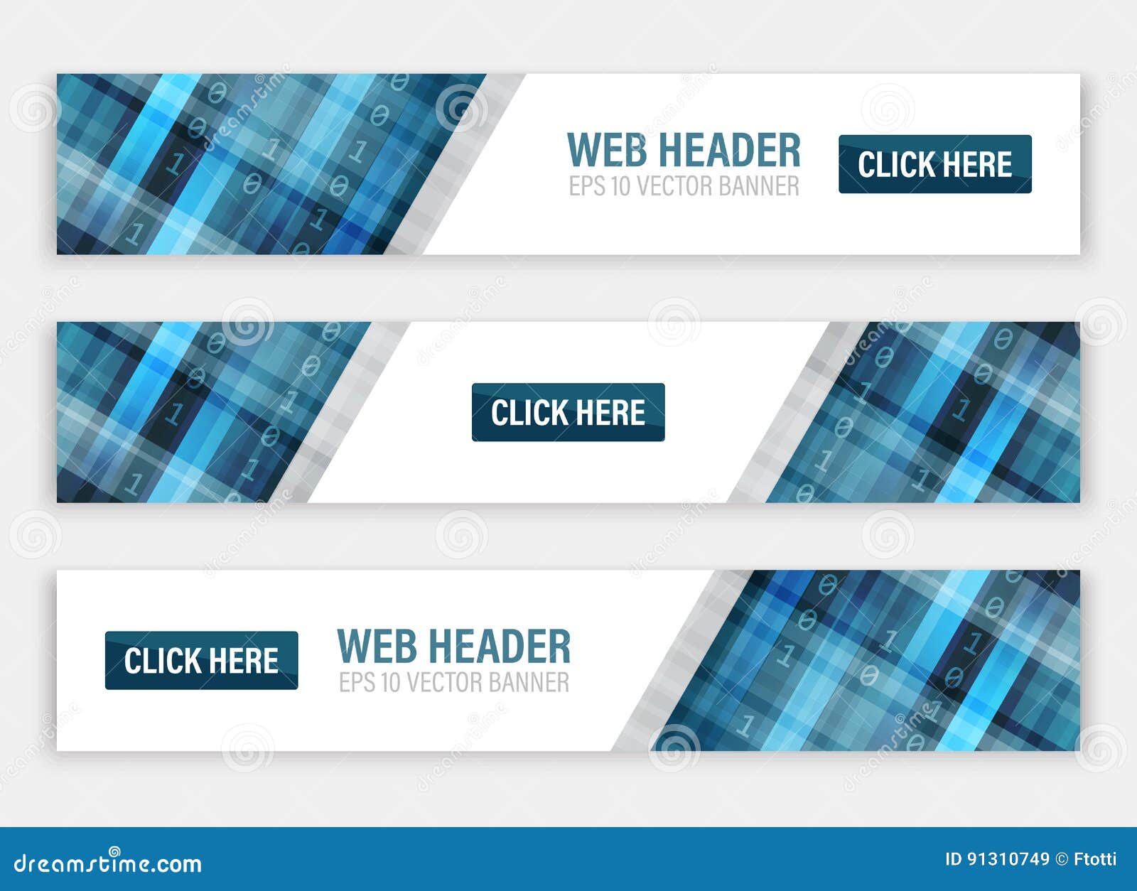 Abstract Banners for Web Header with Button. Stock Vector ...