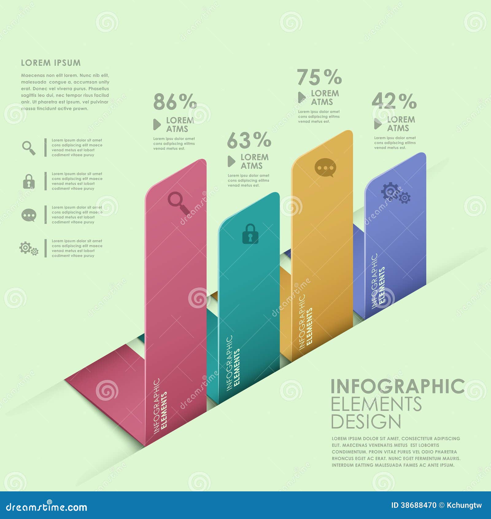 Abstract Bar Chart Infographics Stock Vector - Illustration of ...