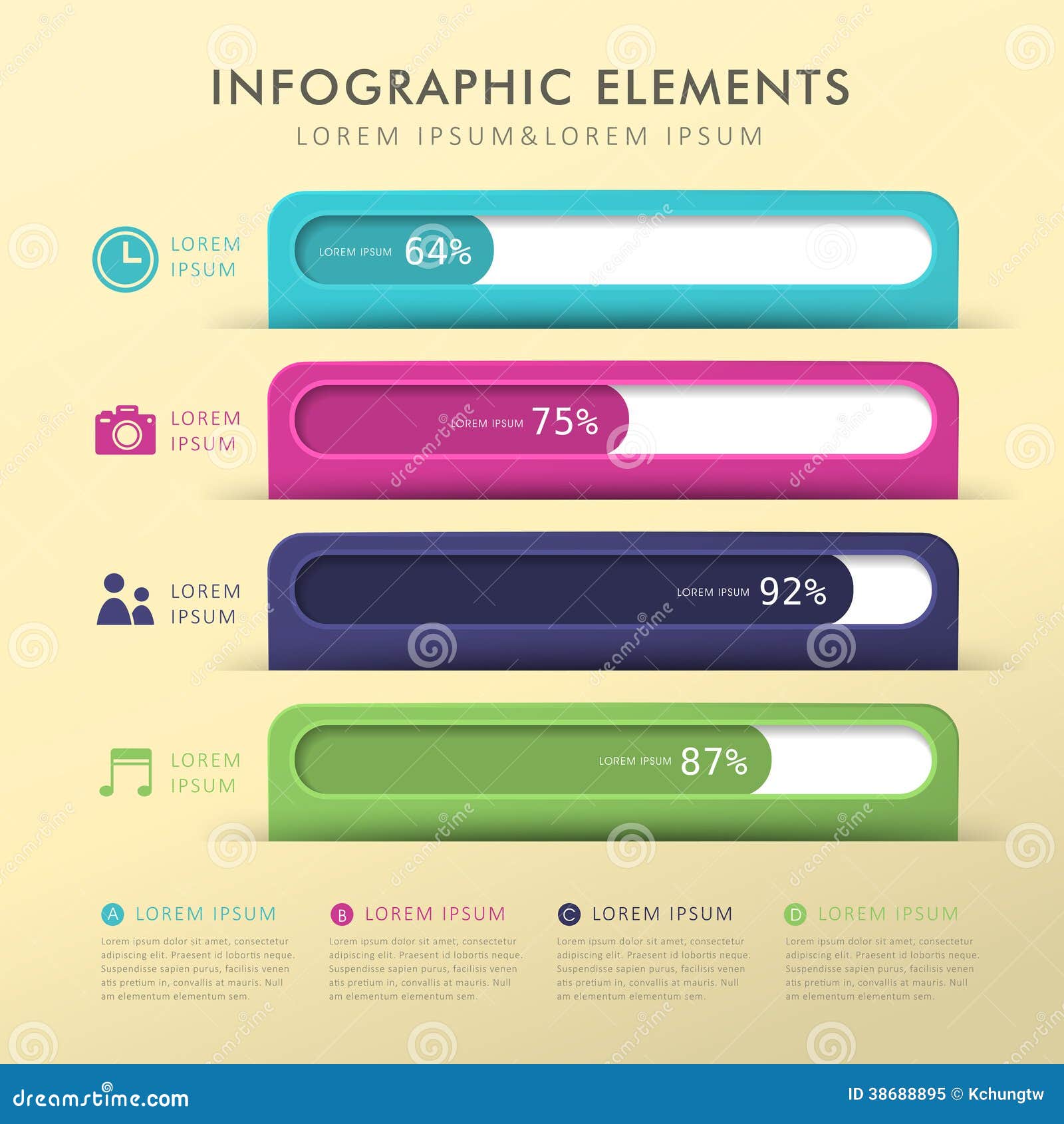 Abstract Bar Chart Infographics Stock Vector - Illustration of design ...