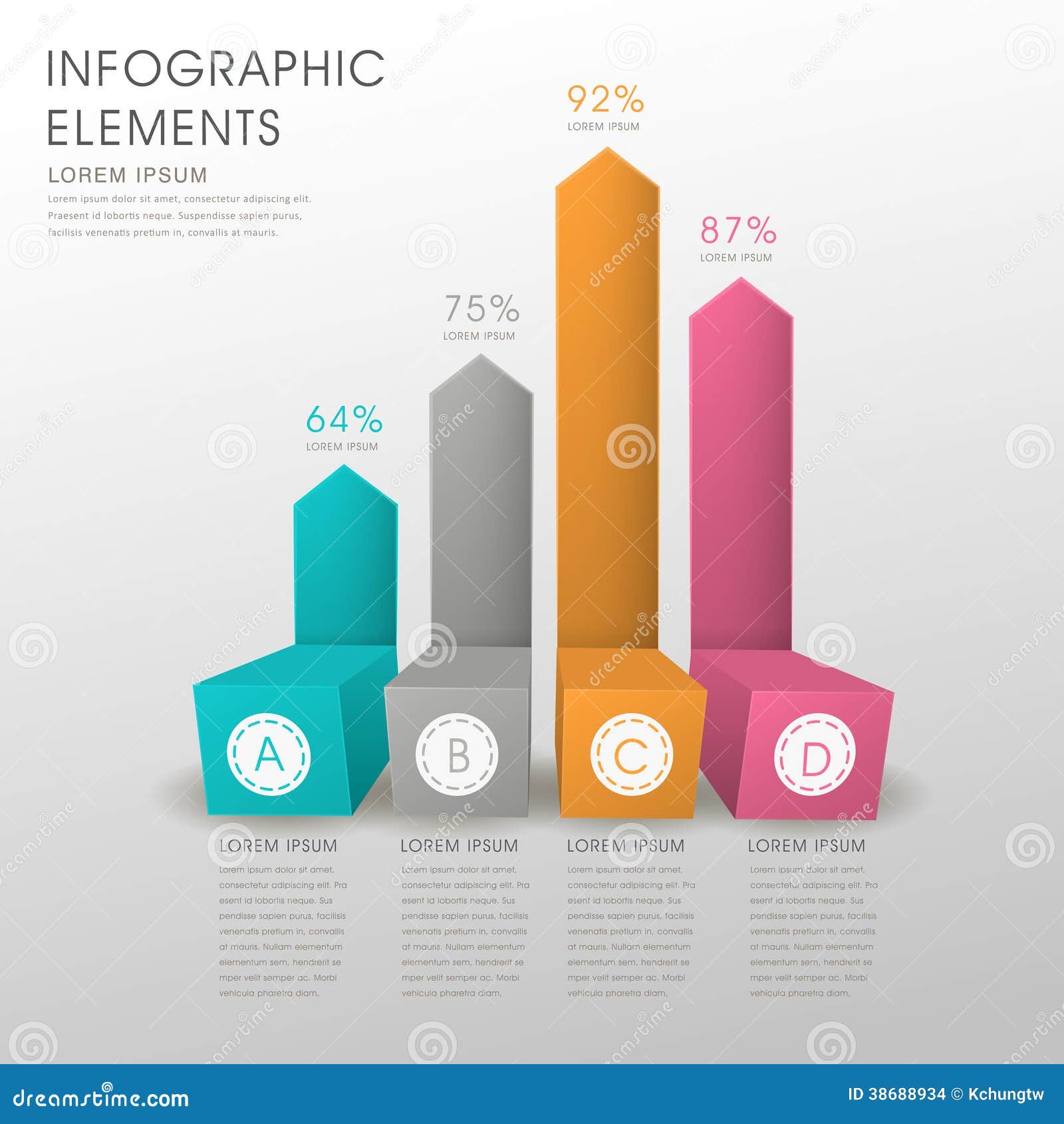 Abstract Bar Chart Infographics Stock Vector - Illustration of ...