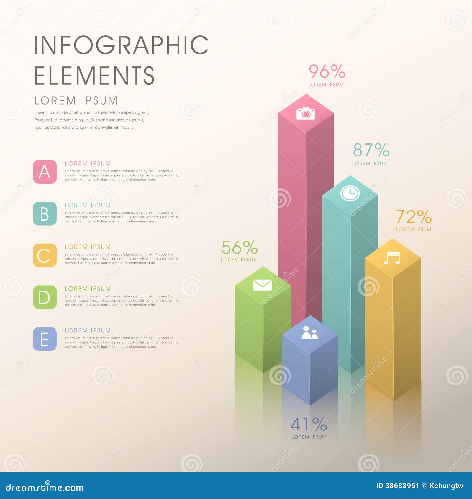Abstract Bar Chart Infographics Stock Vector - Illustration of form ...