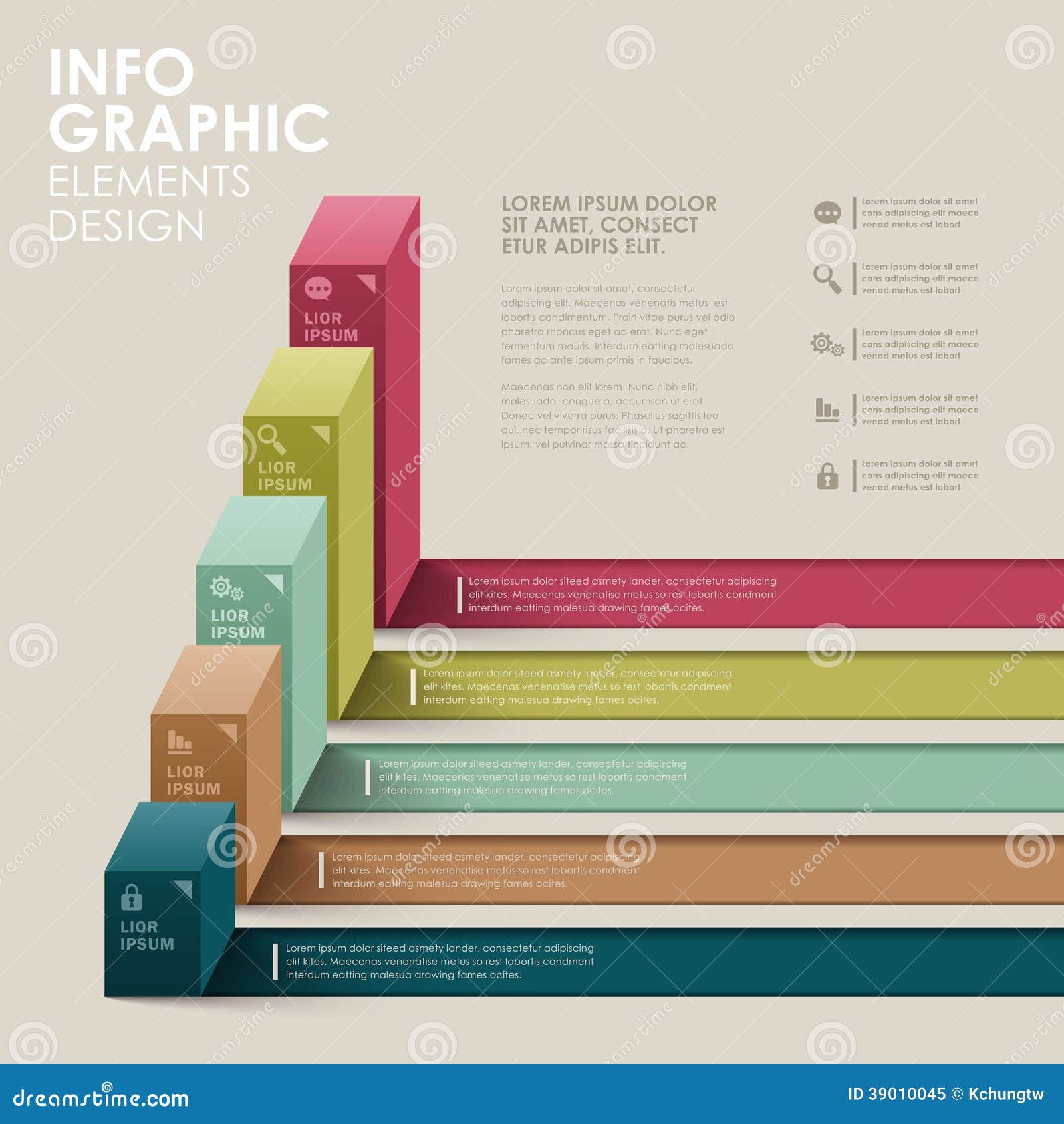Abstract Bar Chart Infographics Stock Vector - Illustration of ...