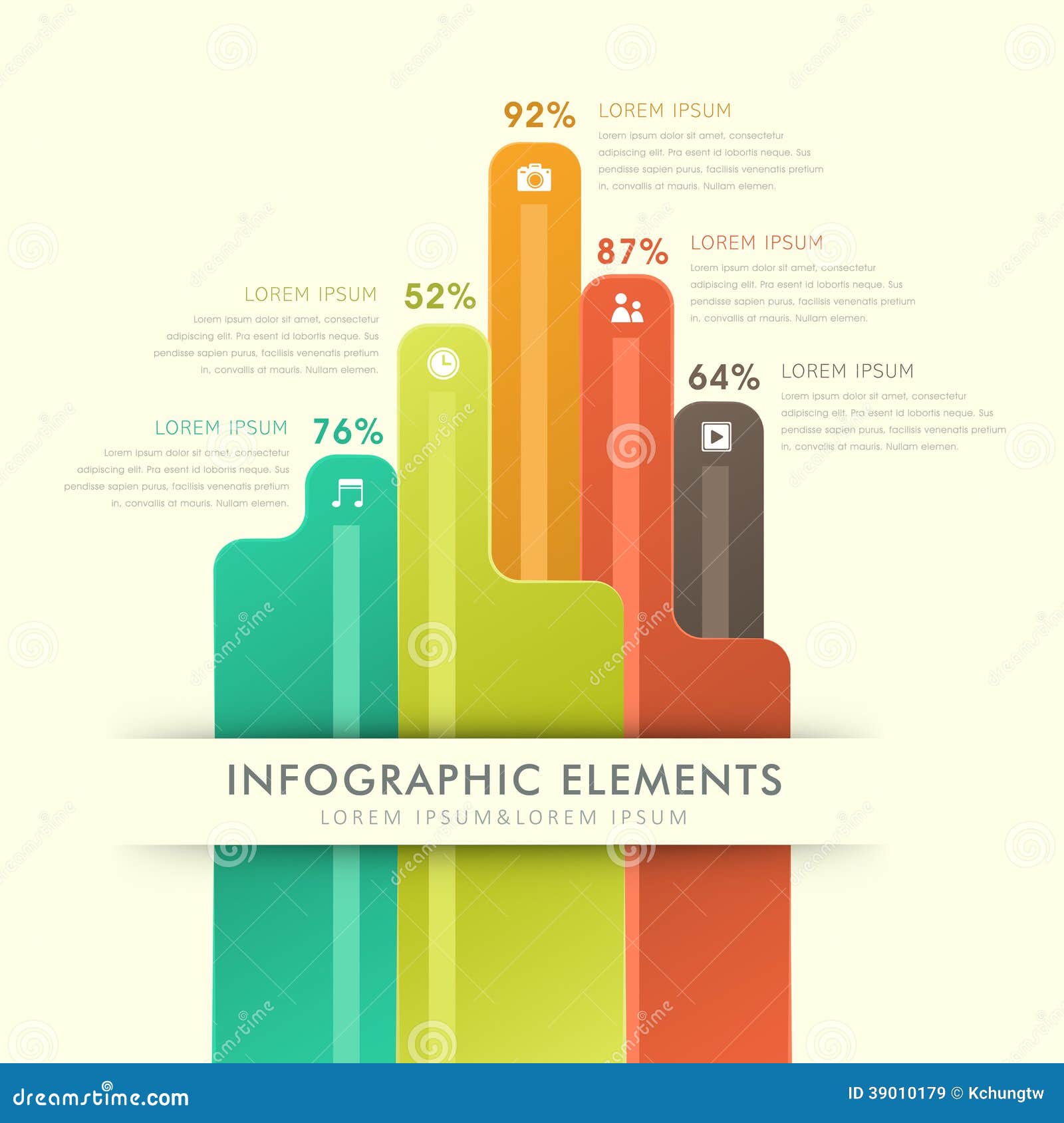 Abstract Bar Chart Infographics Stock Vector - Illustration of flat ...