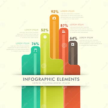 Abstract Bar Chart Infographics Stock Vector - Illustration of flat ...