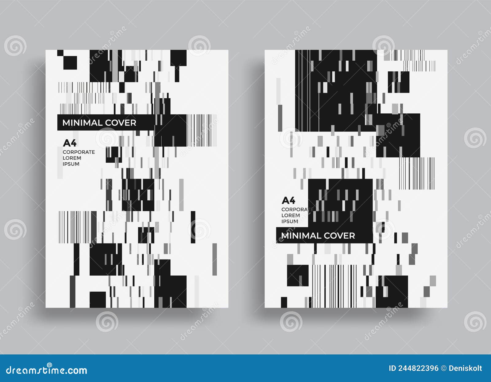 Abstract Barcode Minimal Posters. Geometric Glitch Stock Vector ...