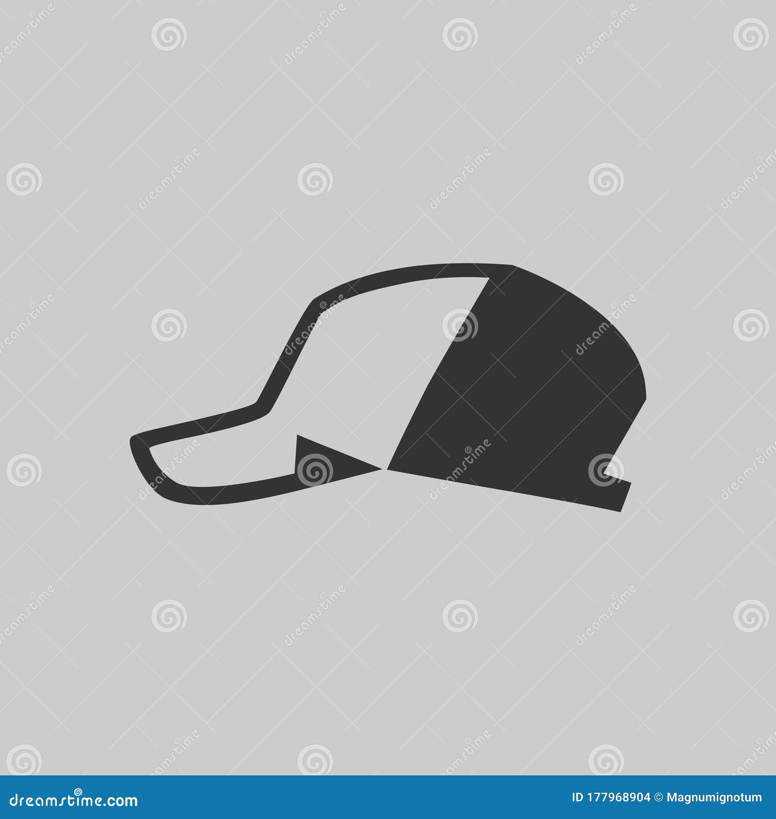 Baseball Cap Symbol Icon on Gray Backdrop Stock Vector - Illustration ...
