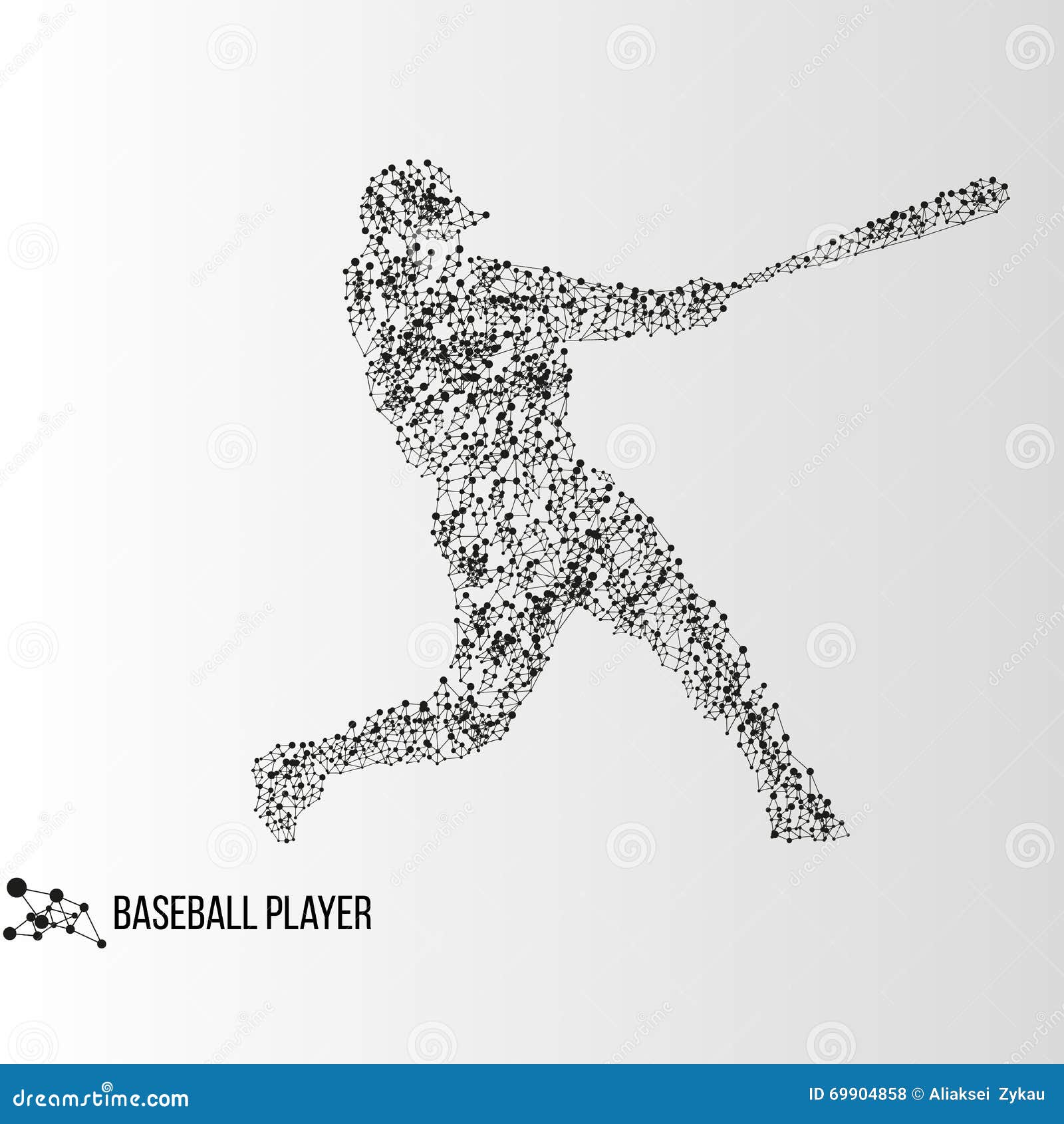 Abstract baseball player stock vector. Illustration of molecule - 69904858