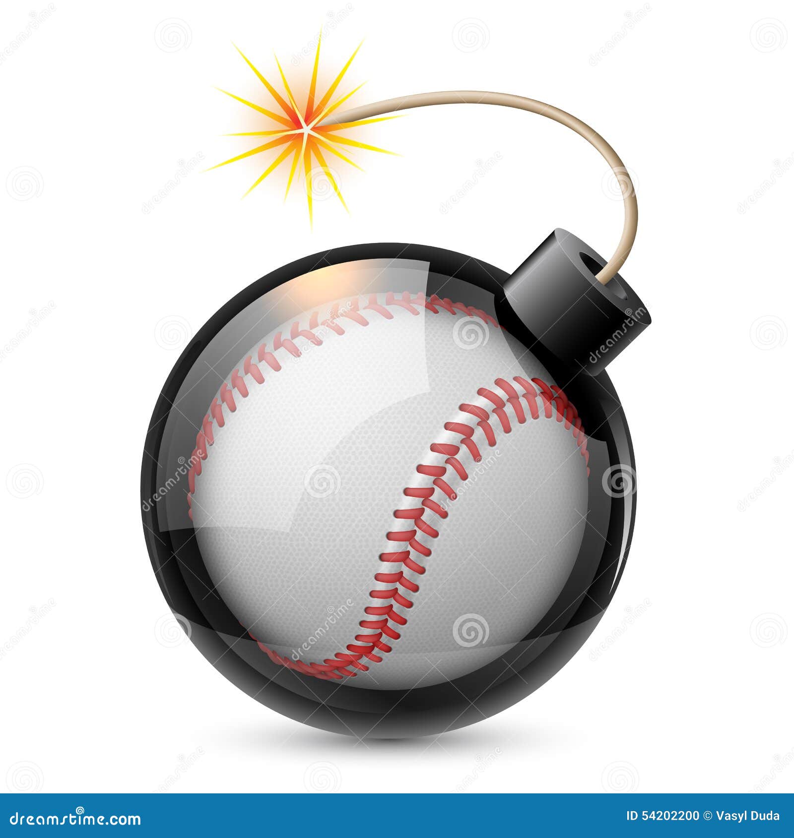 Abstract Baseball Shaped Like a Bomb Stock Vector - Illustration of ...