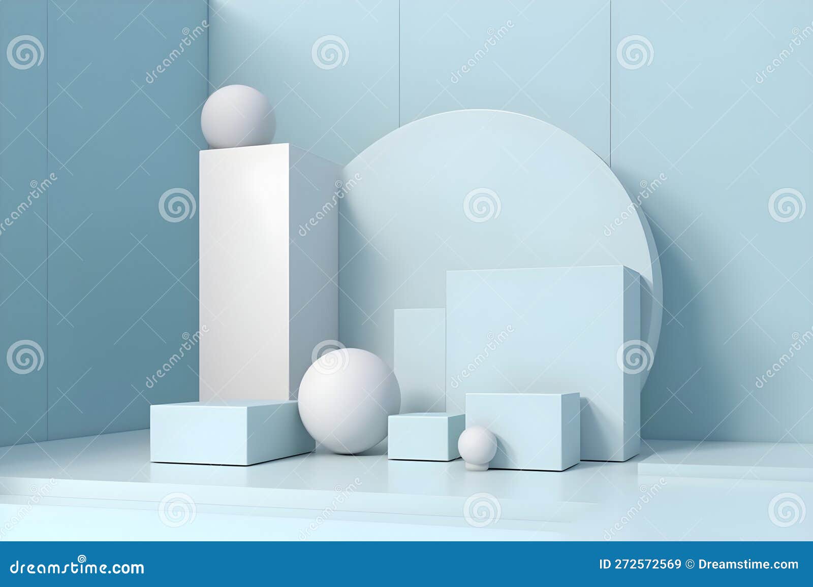Abstract Basic Model of Geometric Bodies, Cylinders, Spheres in Pastel ...