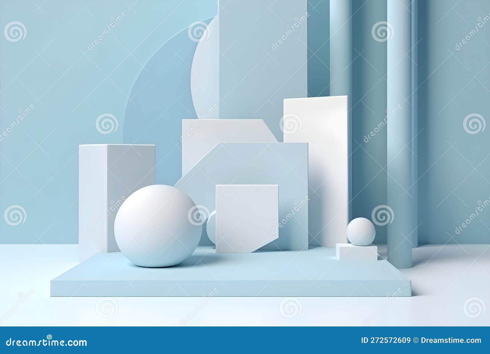 Abstract Basic Model of Geometric Bodies, Cylinders, Spheres in Pastel ...
