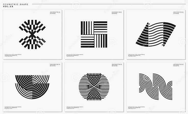 Abstract Basic Shape Logo Design Template Set. Digital Abstract Object ...