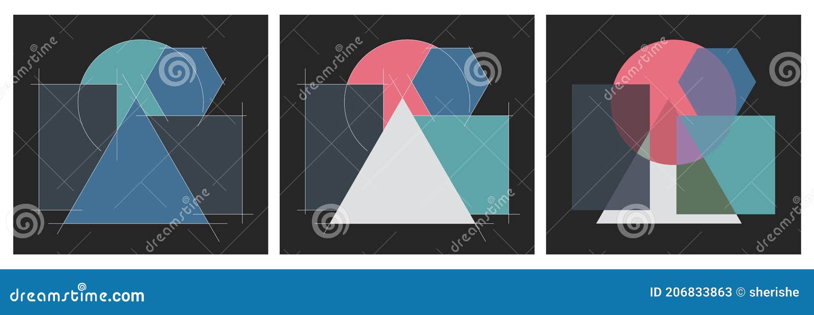 Abstract Basic Shapes for Art Stock Vector - Illustration of triangle ...