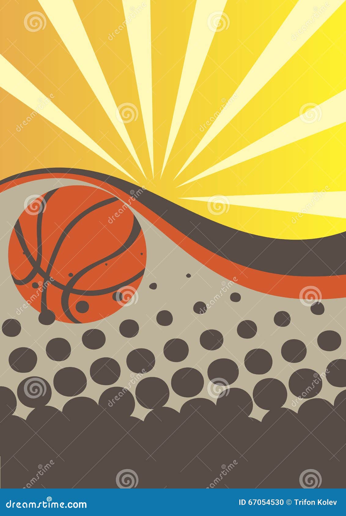 Abstract Basketball Poster with Sun Rays Stock Vector - Illustration of ...