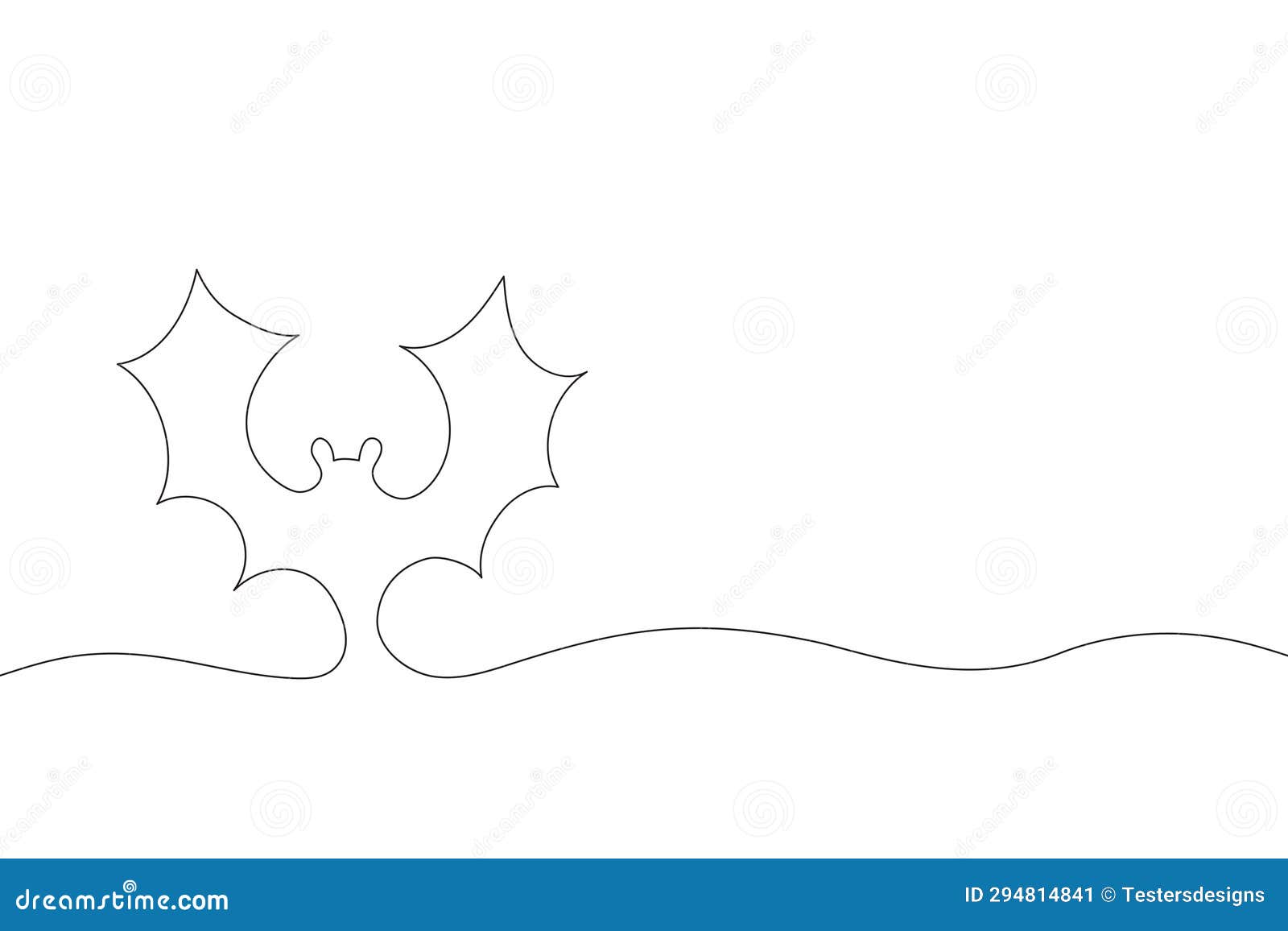 Abstract Bat for Halloween Continuous One Line Drawing. Black and White ...