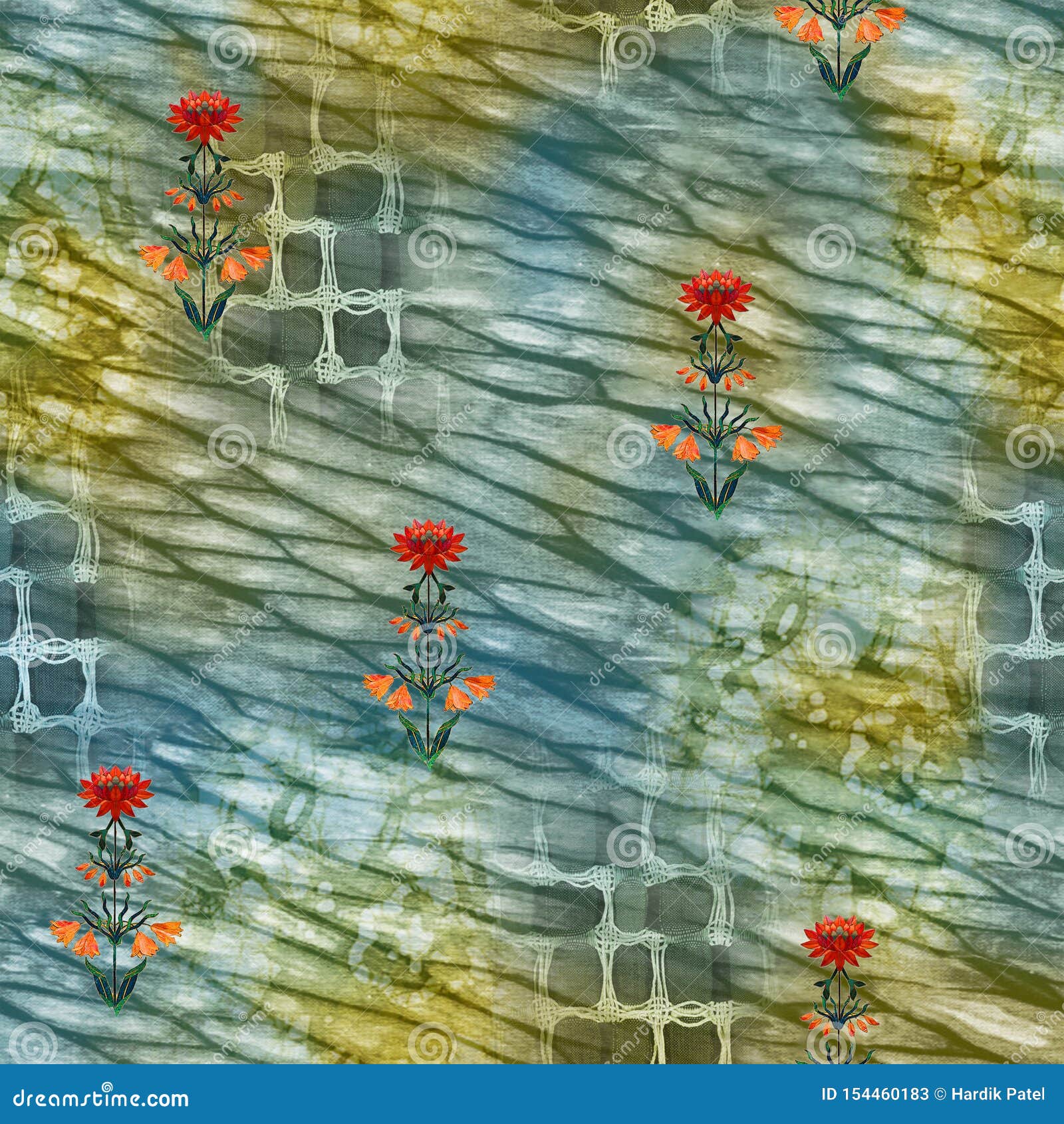 Abstract Batik Tie-dye Textile Pattern - Illustration Stock ...